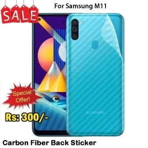 Buy Samsung M11 / M 11 Back Sticker / Carbon Fiber Screen Protector