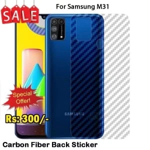 Buy Samsung M31 / M 31 Back Sticker / Carbon Fiber Screen Protector
