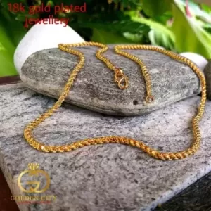 Buy 22k Gold Plated Chain Rope design 24inch Men/ Women