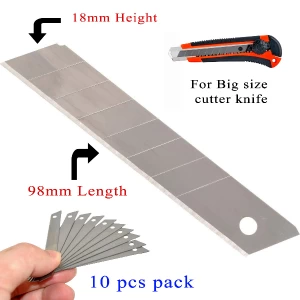 Buy 18mm Snap off Box Cutter Utility Knife Blade 10 pcs pack