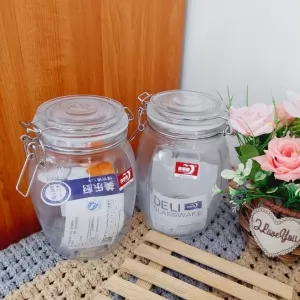 Buy Deli Glass Jar 1.2l 1Pcs Seasonings Glass Canister With Lid