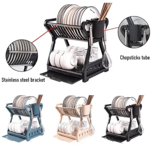 Buy Double layer Kitchen Dish Draining Storage Rack