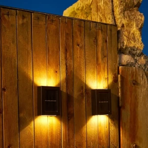 Buy Outdoor 4 LED Solar Garden Wall Lamp Warm Light