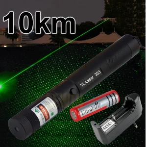 Buy 10km Green Laser Light Pen Pointer with Charger+Battery