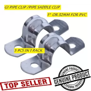 Buy Gi clip 1 inch 32mm saddle pvc clip plumbing hose 5 pcs in 1 pack