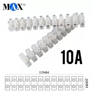Buy Plastic terminal connecter bar strip 10a 12 ports