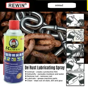 Buy Rewin de rust spray remove wd 40 400ml prevents rust metal car van bike