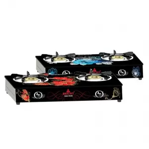 Buy Bright GAS STOVE Double Burner BR-998 GLASS TOP-VTM