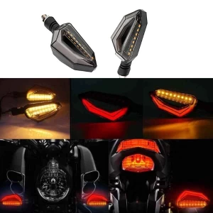 Buy LED Red & Amber D Shaped Bike Turn Signal Light Set