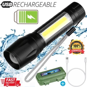 Buy Portable Rechargeable Zoom LED Flashlight