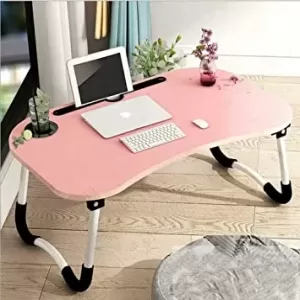 Buy Pink - Foldable Laptop Desk with Cup Holder Table Multi-func
