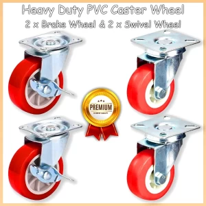 Buy Heavy Duty PVC Caster Wheel With Brake & Swivel
