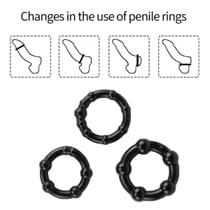 Buy Silicone Penis Rings 3 Piece Set - Delay Ring