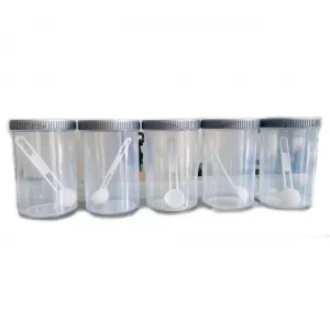 Buy Silver 5 Pieces Visual Plastic Kitchen Spice Containers ROUN