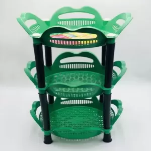 Buy Green Plastic Vegetable / Fruit Racks - Flower Design - 3 Layers