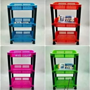 Buy Red Plastic Vegetable / Fruit Rack - 3 Layers - Square