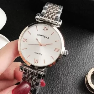 Buy Silver Gold CONTENA Lovely Ladies Girls Casual Analog Quartz