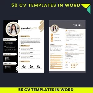 Buy 50 CV Templates Editable in Word