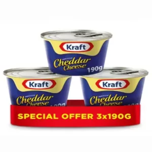 Buy Kraft Processed cheddar cheese 190g x 3Pcs