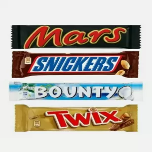 Buy Mars 24,Snickers 24,Bounty 24, Twix Boxes 25 Bars Chocolate