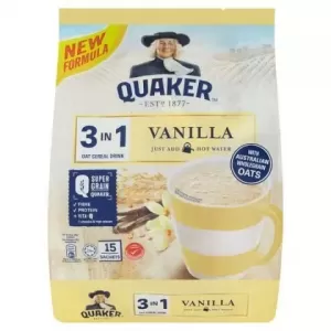 Buy Quaker 3 in 1 Oat Cereal Drink Vanilla 15 Sachets x 28g (420
