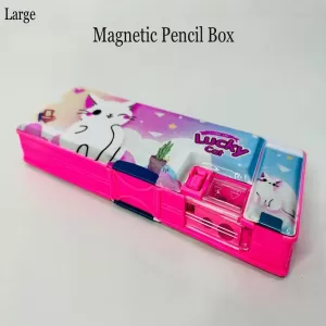 Buy Pink Kids Magnetic Lock Pencil Box with Sharpener For Girls