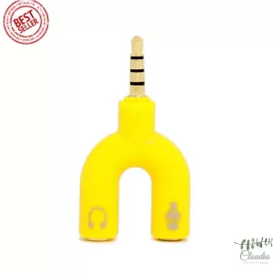 Buy Yellow Claudia Earphone Headphone Splitter 3.5Mm Microphone