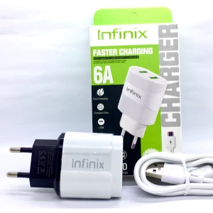 Buy Infinix fast charger 2pin 6A 2 port