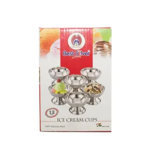 Buy Silver Ice Cream Cups 12Pcs Set