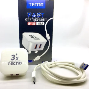 Buy Tecno 5A 2 usb fast charger LU -126 wall charger