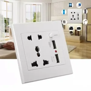 Buy USB Wall Socket Universal Wall Socket Panel With 2 USB Port