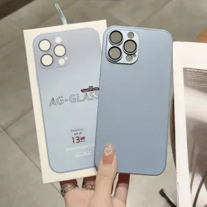 Buy iPhone 13 Light blue Ag Frosted matte glass back cover with
