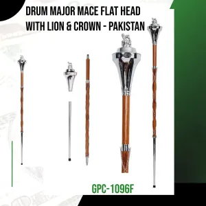 Buy Drum Major Mace/Leader Stick, Chrome Flat Head Lion & Crown
