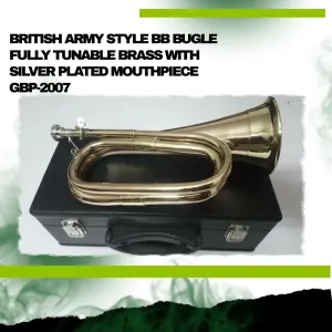 Buy Silver BRITISH ARMY STYLE Bb BUGLE FULLY TUNABLE BRASS WITH