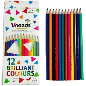 Buy Multicolor Set of 12 Large Colour Pencils - Vivid Shades for