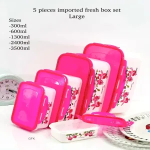 Buy Pink Protect Fresh Box Airtight Food Container 5 Pieces Set