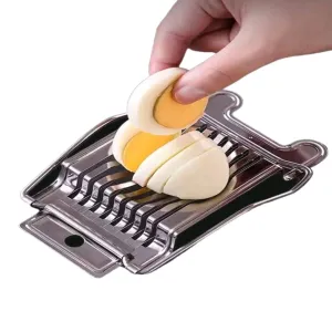 Buy Silver Stainless Steel Boiled Egg Slicer Section Cutter