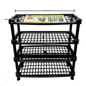 Buy Black Nippon Heavy Duty Shoe Rack with 4 Compartments Sturdy