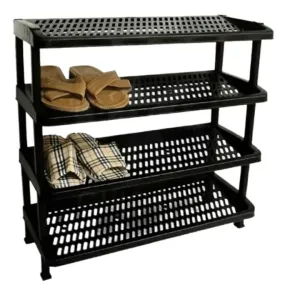 Buy Black Premium 4 Tier Shoe Rack High Quality Design with Dime