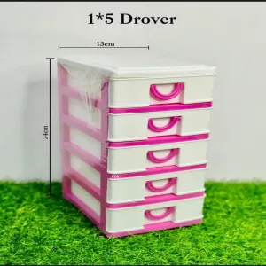 Buy Pink Mini Small Drawer 5 Layers In 1 Set Plastic Storage Box