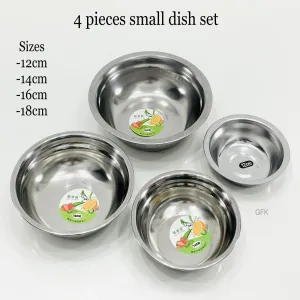 Buy Silver Set of 4 Silver Dishware Versatile Sizes for Every Oc
