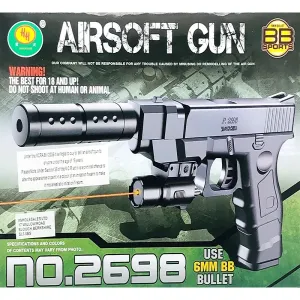 Buy BB Gun P2698 Glock 18 - Spring-powered BB Toy with 6mm Plast