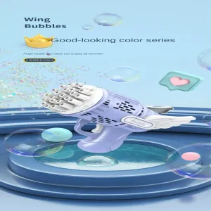 Buy Purple 23 Holes Angel Bubble Gun Rocket Bubbles Machine Gun